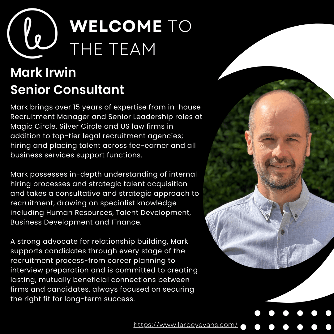 Please join us in giving Mark a warm welcome! | Larbey Evans